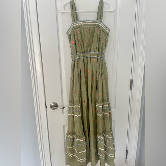 Roller Rabbit | Dresses | Roller Rabbit Green Maxi Dress With Shrimp ...